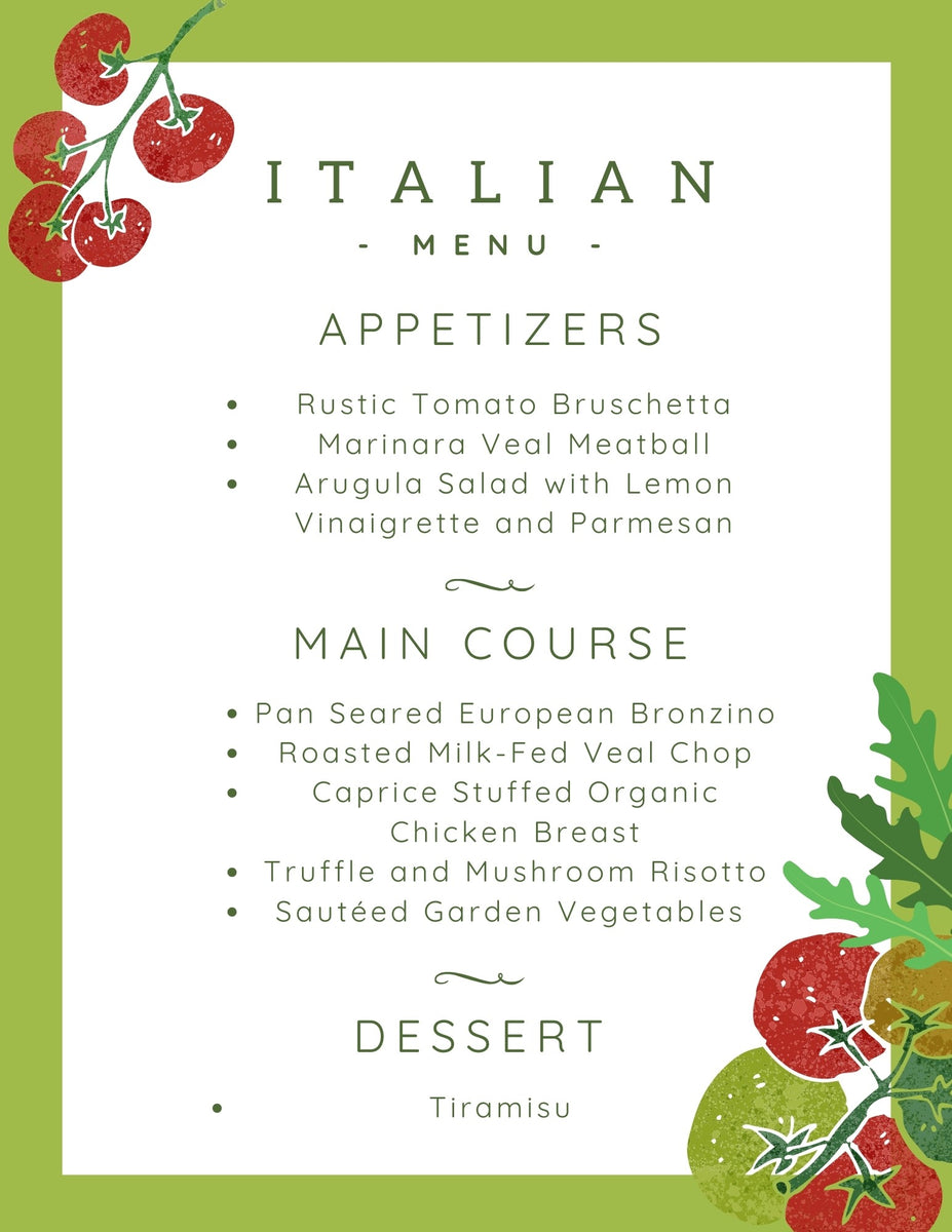 Breakfast , Lunch or Dinner Price per person plus Chef service fee Ema ...